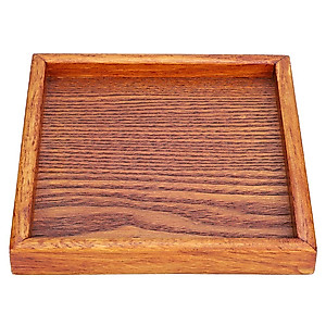 Fdit Small Portable Square Shape Solid Wood Tea Coffee Snack Food Dinning Serving Tray Plate for Home Kitchen Accessories(18 * 18 * 2)