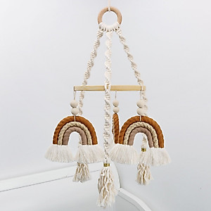 Rainbow Baby Mobile Hanging Macrame Baby Mobile Rainbow Neutral Baby Crib Mobile Kids Room Nursery Decor