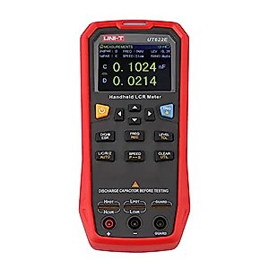 UNI-T LCR Meter UT622E, Handheld Digital Multi Meter Inductance Capacitance Resistance Tester High-Precision Industrial Components Capacitor Tester Frequency Ohm ESR Meter with Backlight Data Hold