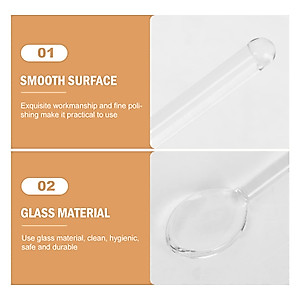 DOITOOL 6Pcs Clear Glass Espresso Spoons Teaspoons, Glass Stirring Spoons Coffee Mixing Spoons Coffee Tea Stirrers for Home Bar Party, 5.58