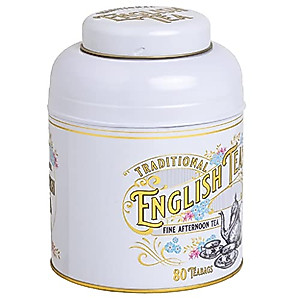 New English Teas, Ivory Vintage Victorian Caddy, with 80 Tea bags