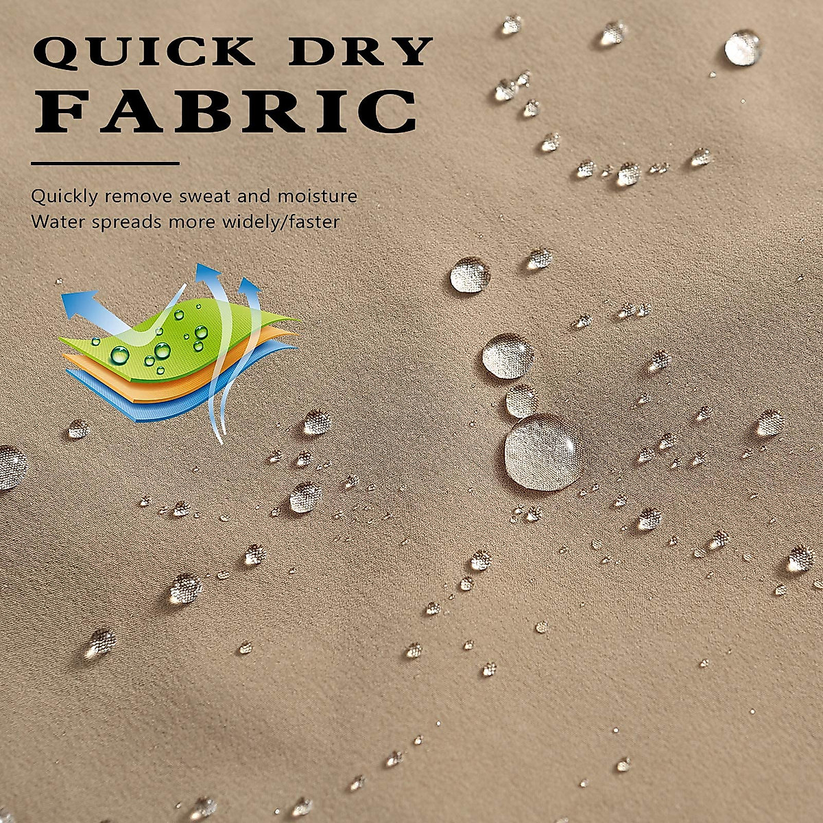 CAMOFOXIN Men's Hiking Pants Outdoor Convertible Quick Dry Fishing Pants & Shorts (Khaki, 30W X 30L)