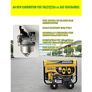 Huayi P19-1 Gas Generator Carburetor Kit OEM for Predator Champion Honda Generac 3500 4000 3000 4500 4375 3550 3650 GP 3250 3300 Watt etc. Powered by 196cc 208cc 212cc 224cc