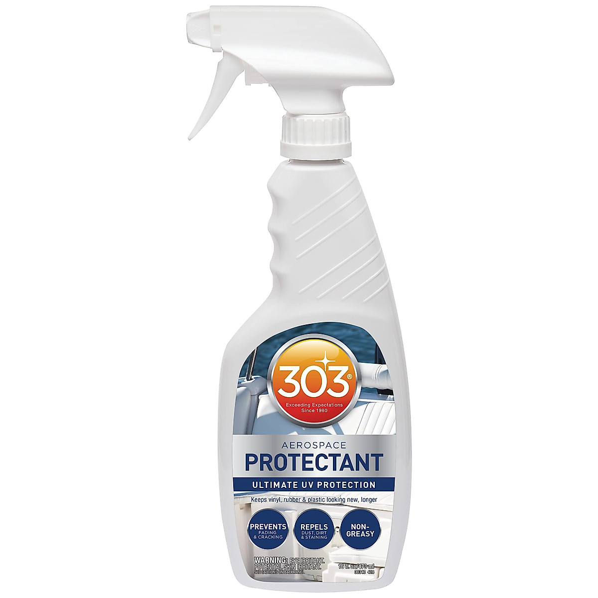 303 Marine Aerospace Protectant - Provides Superior UV Protection, Repels Dust, Dirt, and Staining, Dries To A Matte Finish, Restores & Maintains, 16oz (30340CSR) Packaging May Vary