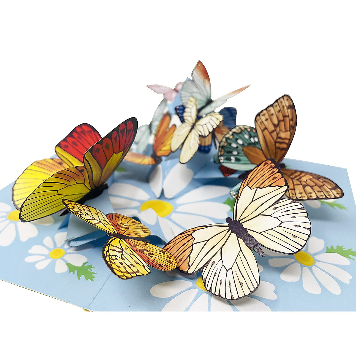 Gorgeous Butterflies,3D Pop Up Greeting Card For All Occasions,Love, Birthday, Christmas, Mother's Day, Good Luck, Congrats, Get Well,Message Note for Personalized,Thick Envelope, Fold Flat