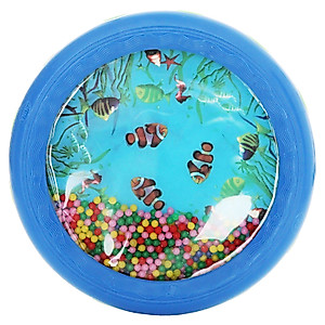 ZIQI 2 PCS 10" and 7" Ocean Drums, Wave Bead Ocean Drum Musical Instrument Percussion (Red & Blue) For Ocean Sound Effect, Sea Sound Drum for Family game, Gift ideas, Relax, Soothing emotion