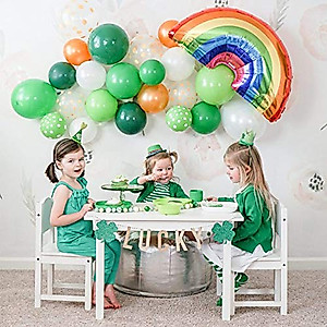 80 PCS St. Patrick's Day Party Decoration Balloons Confetti Balloons Set - Shamrock Balloons Clover Decor Balloons for Saint Patty's Day Irish Party Decorations Supplies