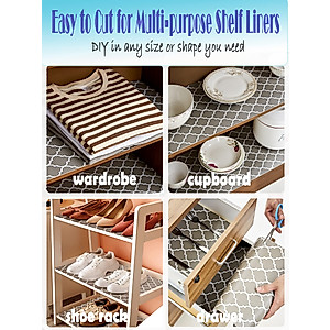 BHCORNER 12" x 20Ft Kitchen Cabinet Liners for Shelves ,Grey Shelf Liners for Kitchen cabinets Non-Adhesive ,Waterproof Drawer Liners and copboard Liner.Durable Contact Paper for cabinets,Dresses.