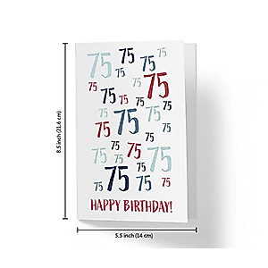 75th Birthday Card - Just A Number 75th Anniversary Card For Brother, Sister, Dad, Mom, Boyfriend, Grilfriend - 75 Years Old Birthday Card - Happy 75th Birthday Card - With Envelope