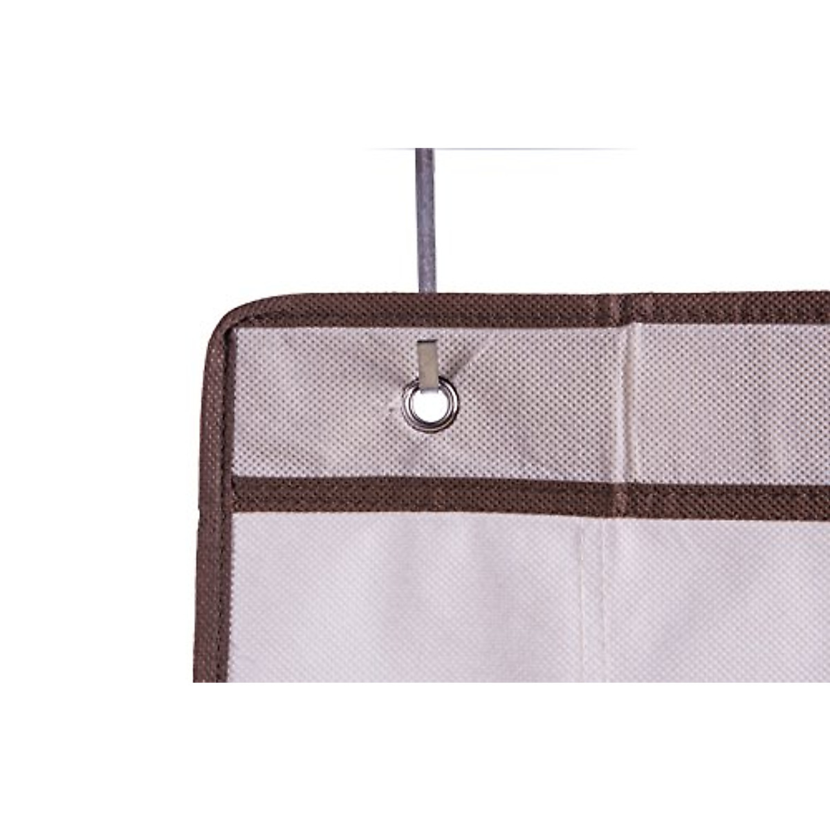 Amelitory Over the Door Shoe Organizer 20 Pockets Hanging Shoe Storage Fabric Beige