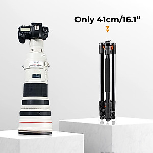 K&F Concept 62 inch DSLR Camera Tripod,Lightweight and Compact Aluminum Detachable Monopod Tripod with 360 Panorama Ball Head Quick Release Plate for Travel and Work K254A1+BH-28L (SA254M1)