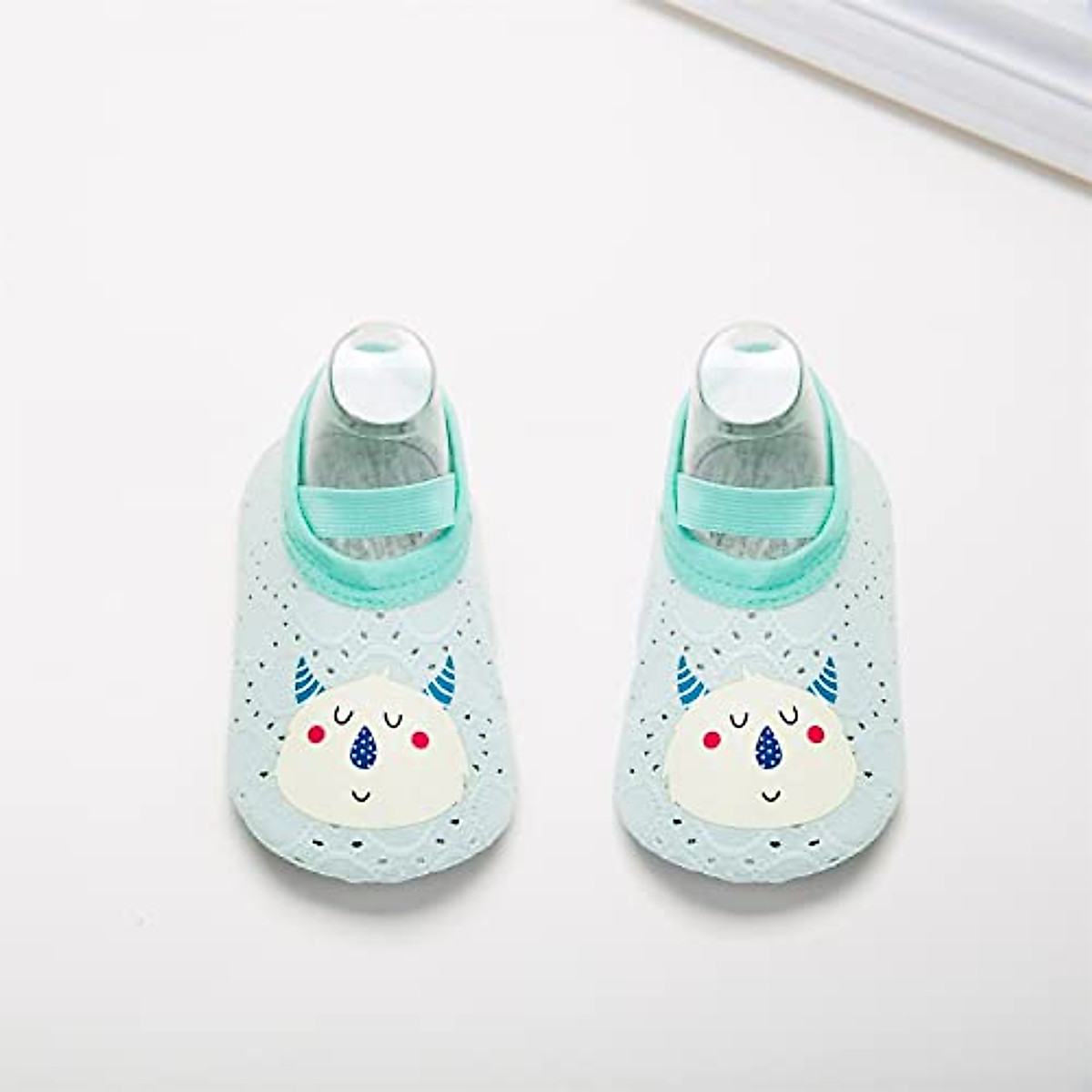 Lykmera Animal Printed First Walking Shoes Kids Boys Socks Barefoot Shoes Socks Non Slip Girls Floor Cartoon Mesh Shoes (Green, 6-12 Months)