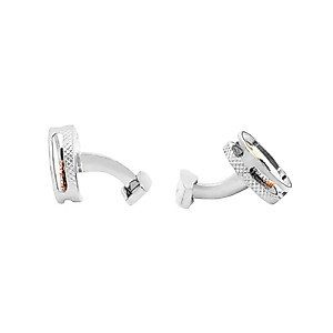 Tateossian Black Rhodium Plated Carbon Gear Cufflinks and Shirt Stud Set
