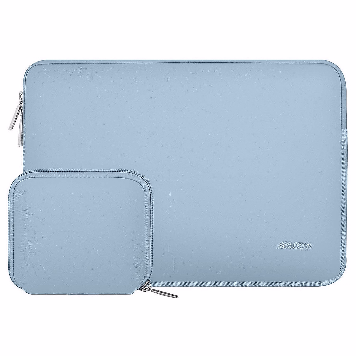 MOSISO Laptop Case 13.3 inch, 13-13.3 inch Laptop Sleeve Bag Compatible with MacBook Air/Pro 13 / Pro 14, HP Dell ASUS Lenovo Notebook, Neoprene Computer Sleeve Bag with Small Case, Airy Blue