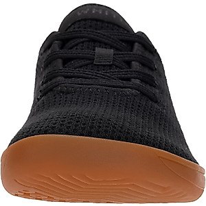 WHITIN Extra Wide Toe Box Barefoot Sneakers for Men Fashion Minimalist Minimus Zero Drop Sole Shoes Size 12 12W Outdoor Trail Road Running Black Gum 46