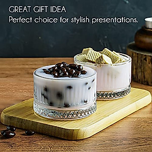 Crystalia Glass Ice Cream and Serving Bowls Set, Crystal Dessert Cups Set of 2, Kitchen Prep Bowls Set of 4, Great for Ice Cream, Sundae, Salad, Sauce, Dipping, Dessert and Side Dishes,