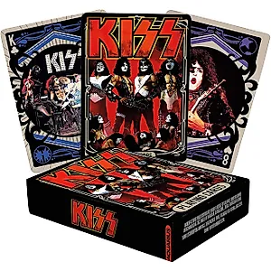 AQUARIUS KISS Playing Cards - KISS Themed Deck of Cards for Your Favorite Card Games - Officially Licensed KISS Merchandise & Collectibles - Poker Size with Linen Finish