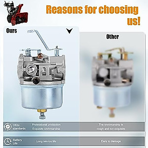QAZAKY Carburetor Compatible with Tecumseh 631793 631440 H70 H80 7HP 8HP 9HP Snowblower Snowthrower Troy Bilt Chipper Vac 47279 47261 65582V Shredder Horse Tillers MIA10291 Snow Thrower