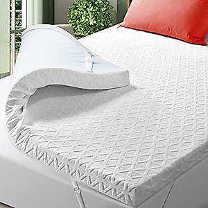 HARNY 3 Inch Gel Memory Foam Mattress Topper Queen Size, High Density Cooling Pad Pressure Relief Bed Topper for Back Pain, with Removable Breathable Soft Bamboo Cover, CertiPUR-US Certified