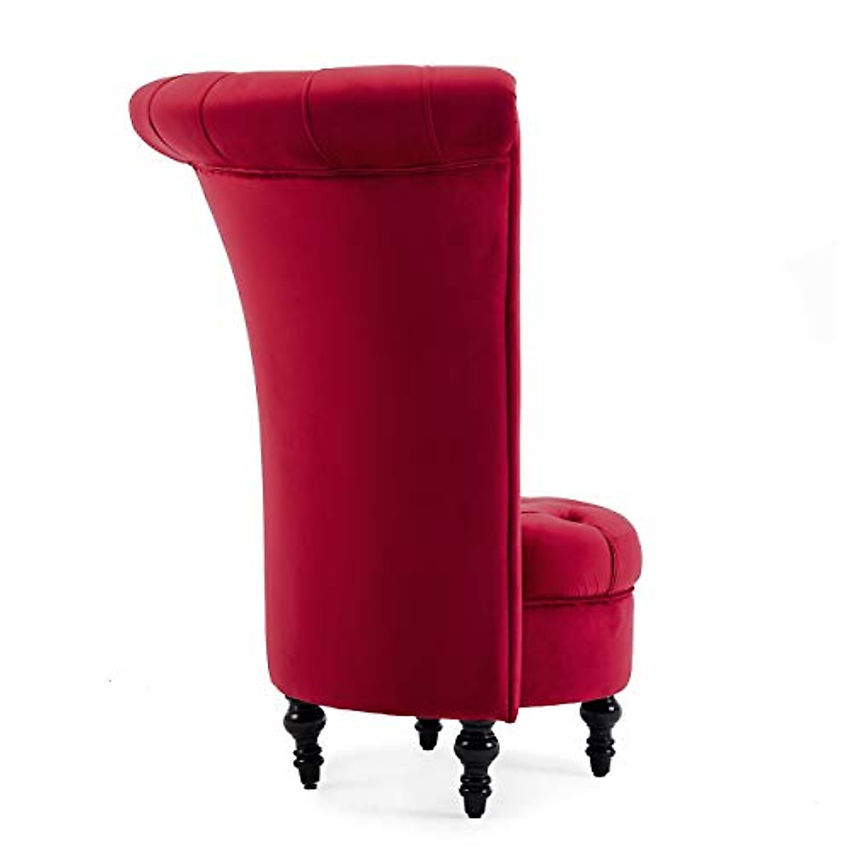 BELLEZE Modern Gothic Style Velvet Accent Chair, Elegant Seating with High Back & Button Details, Contemporary Design for Living Room, Bedroom, Fireplace - Tufted (Red)