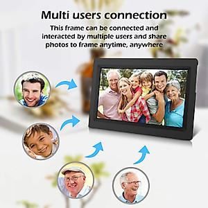 10" HD IPS Display Wi-Fi Cloud Frame, Touchscreen, Increased 20GB Free Cloud Storage, APP Send Real-time Photos, Social Media, Streaming Music and Movie