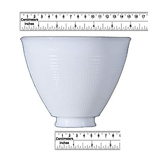 B&P Lamp 6 Inch Top Diameter I.E.S Style White Opal Glass Reflector Shade with Waffle Pattern Glass - Perfect Replacement for Antique Style Floor Lamps