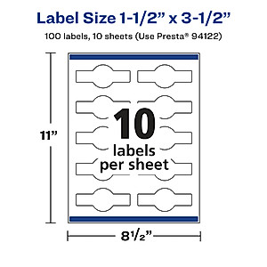Avery Glossy Clear Cigar Labels with Sure Feed, 1.5" x 3.5", 100 Glossy Clear Labels, Print-to-The-Edge, Laser/Inkjet Printable Labels