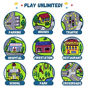 ToyVelt Kids Carpet Playmat Car Rug – Educational Road Traffic Carpet Multi Color Play Mat - X-Large 71" x 39" Best Kids Rugs for Playroom & Kid Bedroom – for Ages 3-12 Years Old