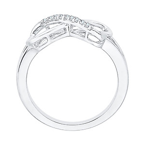 KATARINA Heart Shaped Infinity Diamond Ring in Sterling Silver (1/20 cttw, J-K, I1-I2) (Size-8)