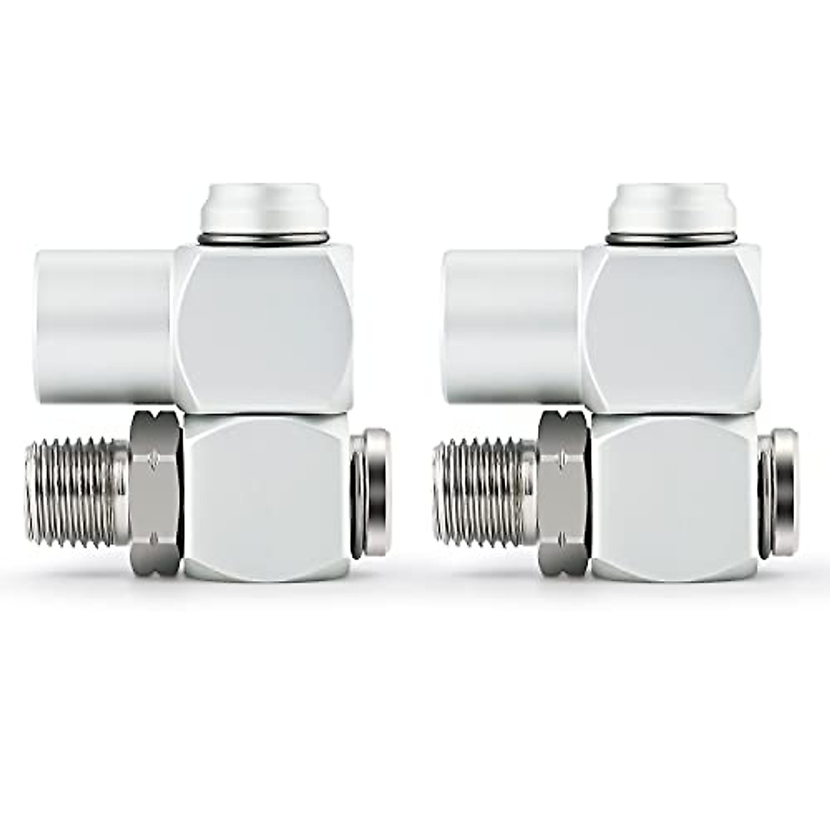 Creallr Air Hose Fittings, 1/4" NPT 360 Degree Swivel Air Hose Connector, 1/4 Inch Industrial Swivel Portable Aluminum Air Tool Adapter(2 Pieces)