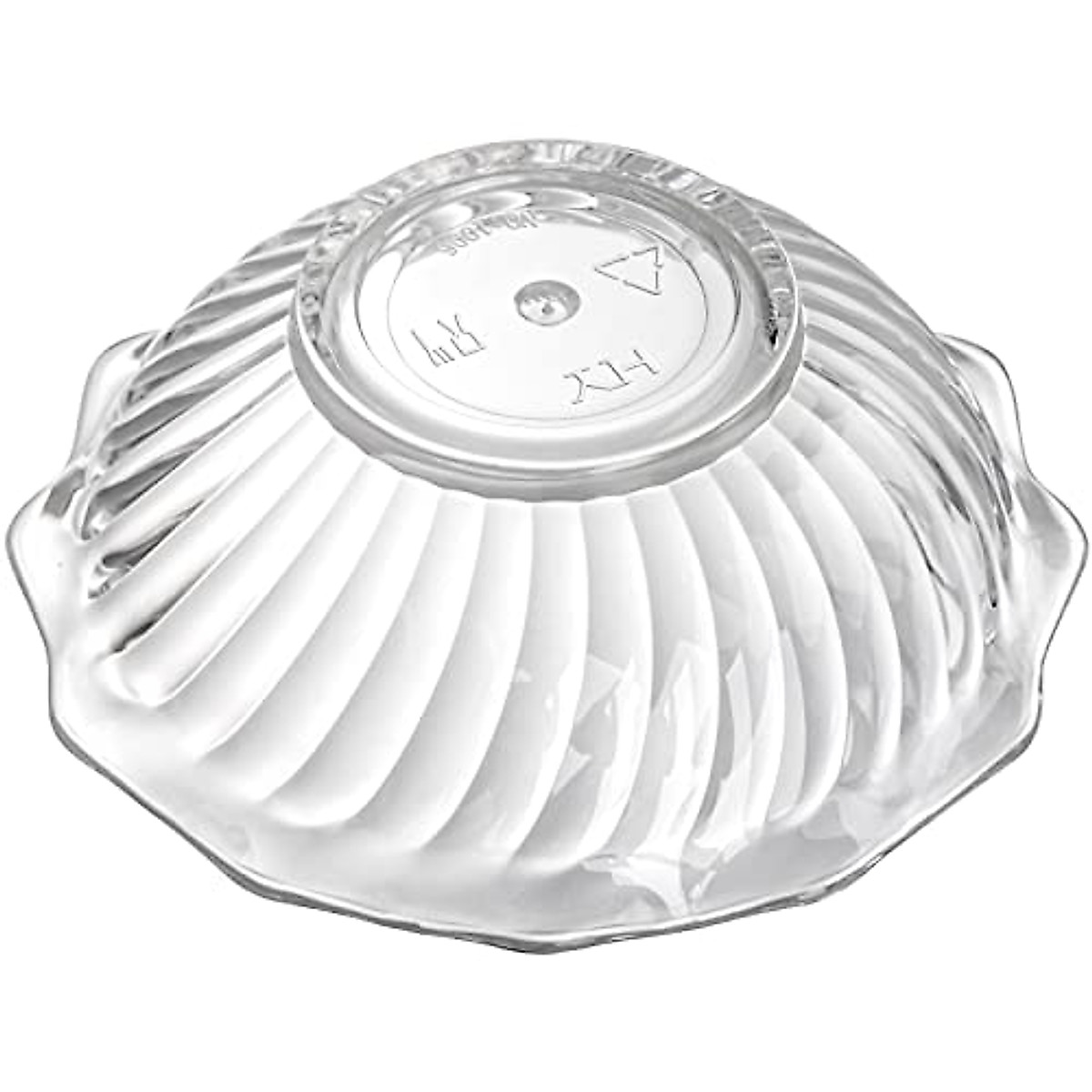 Elsjoy Set of 12 Plastic Dessert Bowls, 7 Oz Clear Small Plastic Bowls Mini Snack Bowl, 4.7 Inch Stackable Serving Bowls for Ice Cream, Candy, Nut, Fruits, Flower Shape