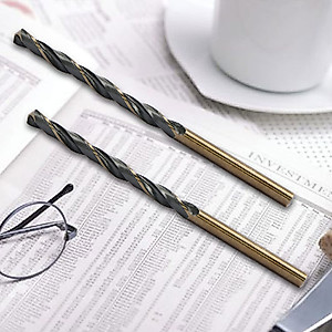 Aopin 2pcs HSS 9/16" Inch (14mm) Metric Gold Cobalt Titanium High Speed Steel Twist Drill Bit,Suitable for Cast Iron,Stainless Steel,Copper, Wood,Plastic,Other Material Products