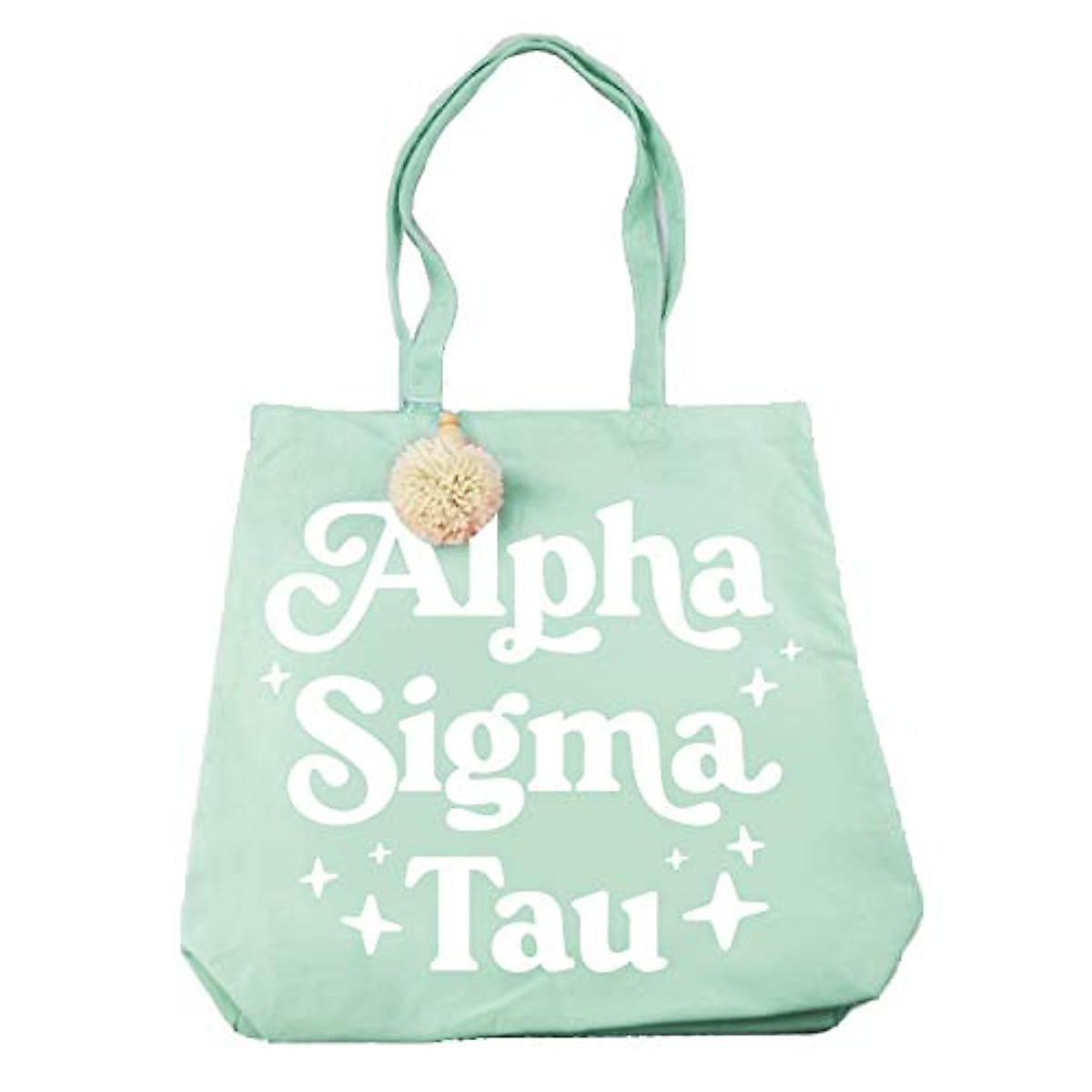 Sorority Shop Alpha Sigma Tau Retro Pom Pom Tote Bag