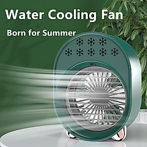 Portable Air Conditioner Fan, Mini Evaporative Air Cooler Fan with 3 Wind Speeds, USB Air Cooler with Colorful Night Lights for Room Camping Car Office (White)