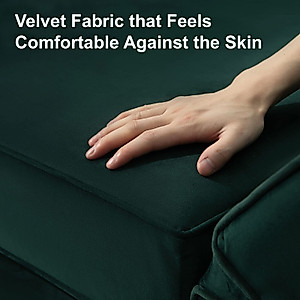 Belffin Storage Ottoman Module for Modular Sectional Sofa Square Seat Cube Velvet Foot Stool Green