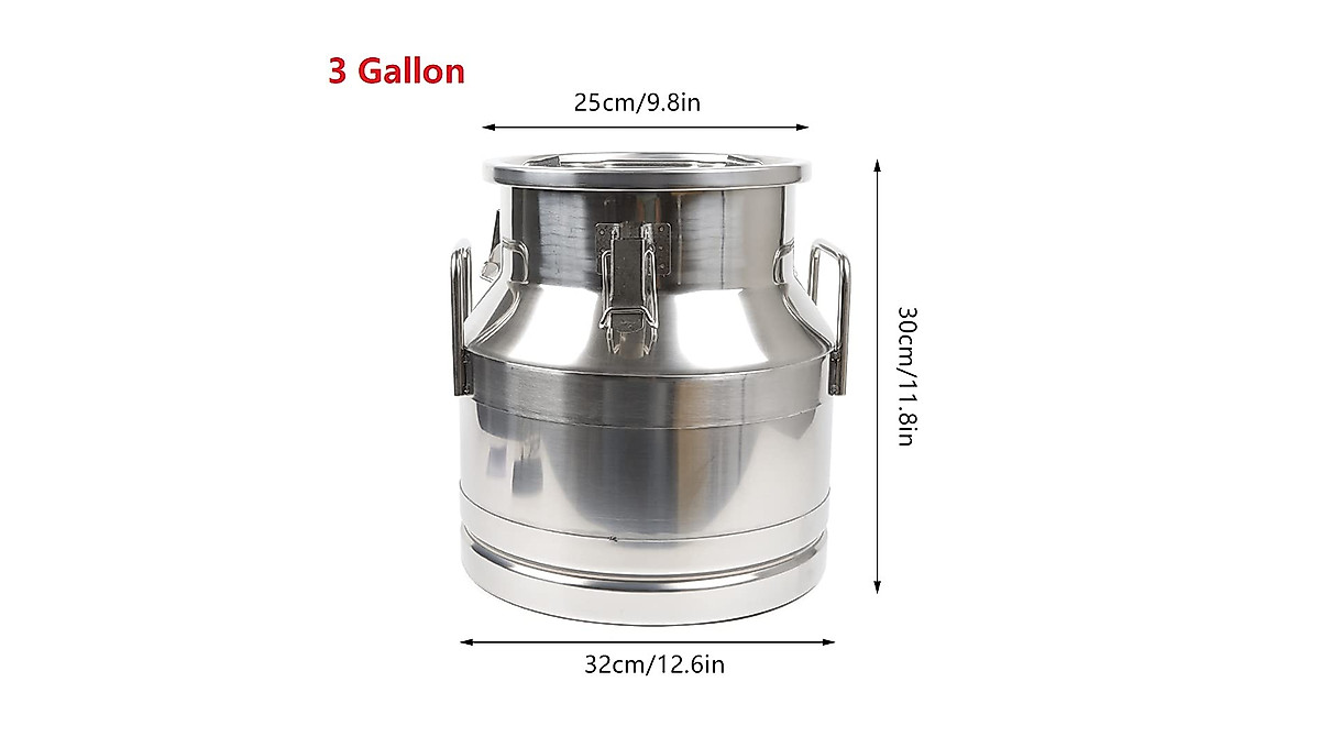 DNYSYSJ 3 Gallon Stainless Steel Milk Can - Heavy Duty Storage
