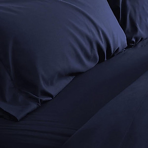 Premium Full Size Bed Sheets Set - 4 Piece Microfiber Full Size Sheets for Full Bed – Breathable Cooling Sheets with Deep Pockets - Wrinkle, Fade & Stain Resistance (Full, Navy)