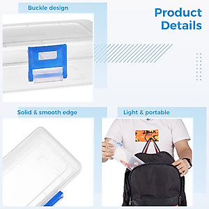 Tideme 12 PCS Paint Brush Holders, Translucent Plastic Paint Brush Case Organizers, Drawing Tools Storage Box Long Paint Brush Cases, Watercolor Pen Pencil Containers with Buckle Closure