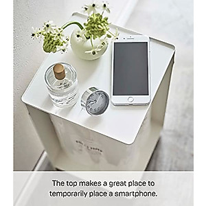 Yamazaki Bathroom Organizer Home Rolling Steel | Toilet Paper Stocker, One Size, White