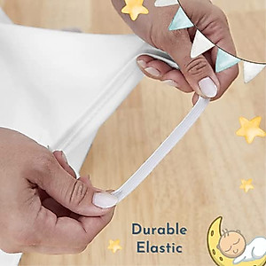 Camp County Beyond Cot Sheets for Toddler and Preschool - Daycare/Pre-School Cot Sheet - Corner Elastic Loops - Cot Bed Fitted Sheet - Poly Cotton Surface Pack of 6 (22" W X 52" L) - White