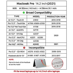CataPurus Top Grain Leather 14.2" Laptop Case Bag, Zip Pockets Design, Compatible with MacBook Air 13" M2 A2681 M1 A2337 A2179 A1932/Pro 13" M2 M1 A2338 A2251 A2289 A2159 A1989 A1706, Coffee 14.2 Inch
