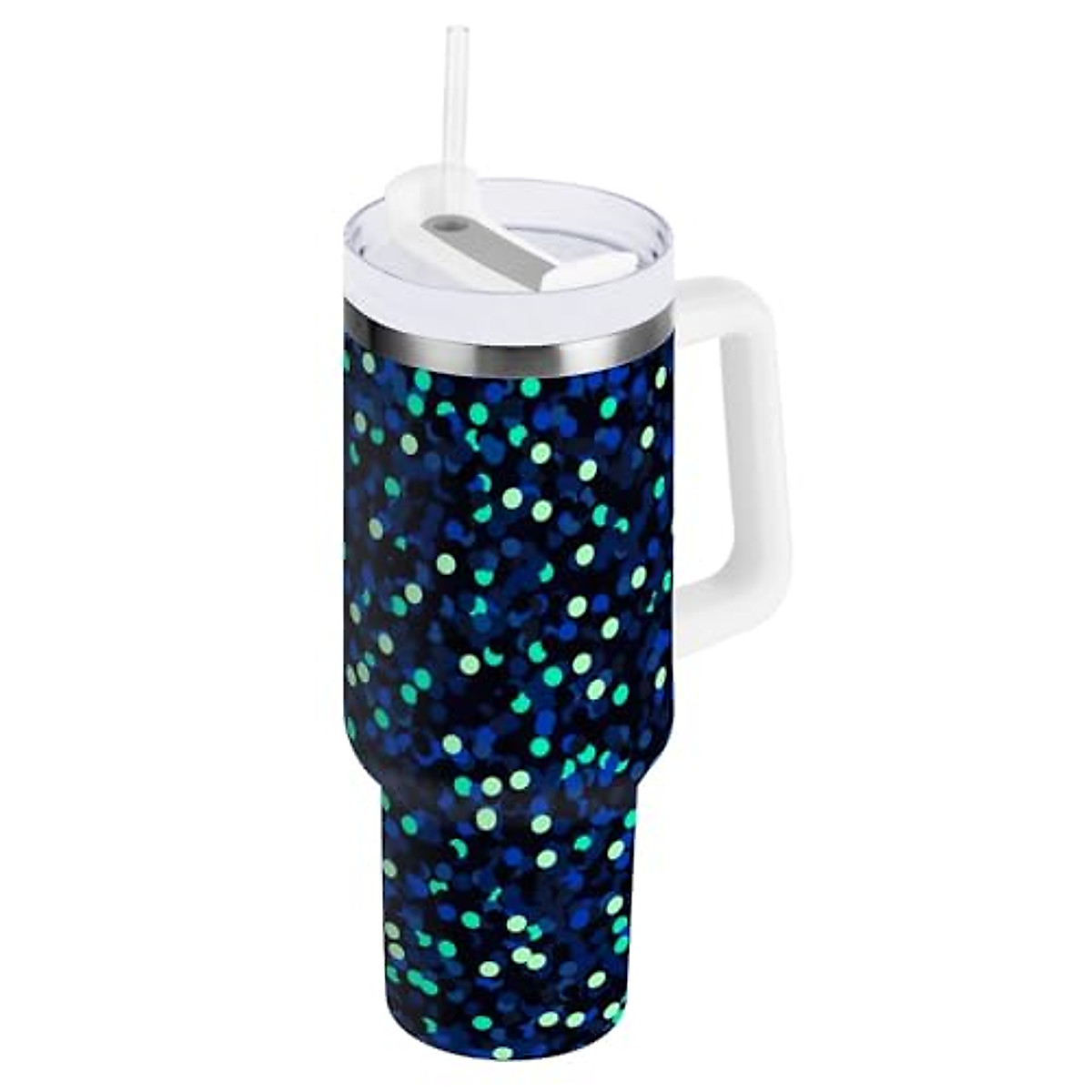 ODAWA Large Leak Proof Tumbler, Night Blue Navy Vacuum Insulated Tumbler with Handle and Straw Lid Insulated Travel Tumbler