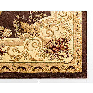 Unique Loom Versailles Collection Traditional Classic Floral Motif Area Rug (2' 2 x 3' 0 Rectangular, Brown/ Ivory)
