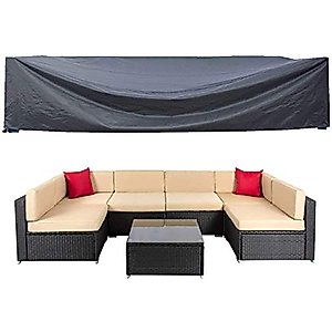 Patio Furniture Set Cover Outdoor Sectional Sofa Set Covers Waterproof Outdoor Dining Table Chair Set Cover Heavy Duty 128" L x 83" W x 28" H