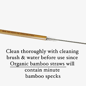 Bamboo Straws Pack of 10 - Reusable Straws With Case - Biodegradable Wooden Straws With Cleaning Brush - Eco Friendly Straws For Drinking - Organic Drinking Straws Best Alternative To Plastic