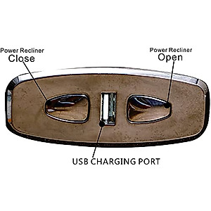 Blackjack Furniture Albany Leather Air Upholstered Living Room Reclining, Power Sectional Sofa, Dark Gray