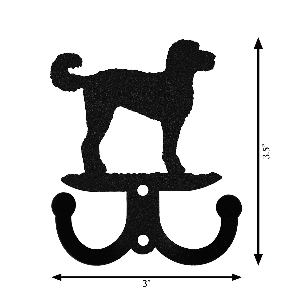SWEN Products Labradoodle Metal 2 Hook Key Chain Holder Hanger