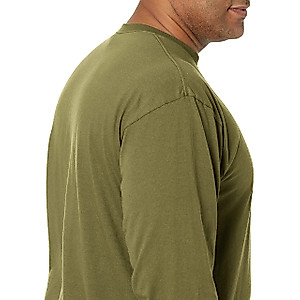 Soffe mens Long-Sleeve Cotton T-Shirt, Olive Drab Green, Large