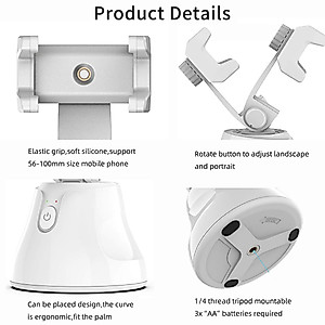 Gimbal 360 Rotation Auto Face & Object Tracking Vlog Shooting Smartphone Mount Holder Apai Genie 1(White)