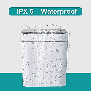 BURLAND 2.1 Gallon Automatic Bathroom Trash Can with Lid, Smart Bathroom Home Electric Trash Cans with Gray Lid, Slim Plastic Narrow Garbage Can, Gray Lid